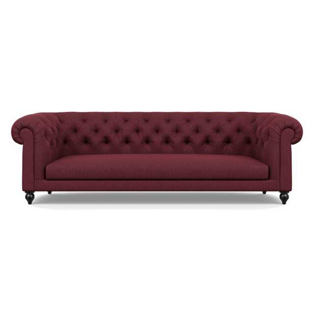 Heal's Fitzrovia 4 Seater Sofa Smart Linen Mix Maroon Black Painted Oak ...