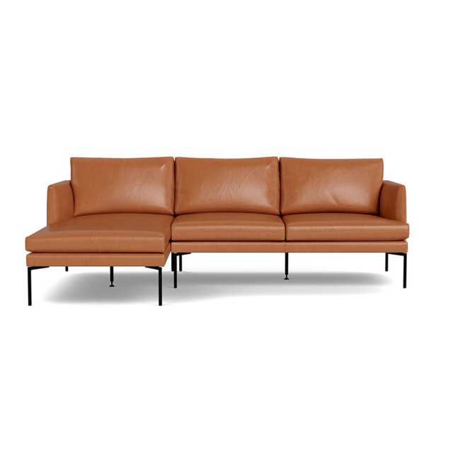Heal's Matera Left Hand Facing Chaise Sofa Linea Leather Brown 680 ...