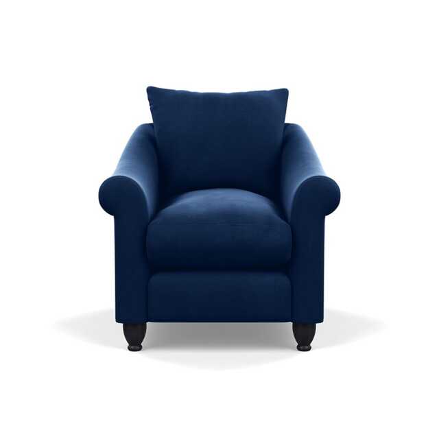 Heal's Devon Armchair Velvet Midnight Black Stain Beech Feet by Heal's ...
