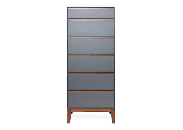 Heal's Lars Tallboy Dresser Grey/Walnut by Heal's | ufurnish.com
