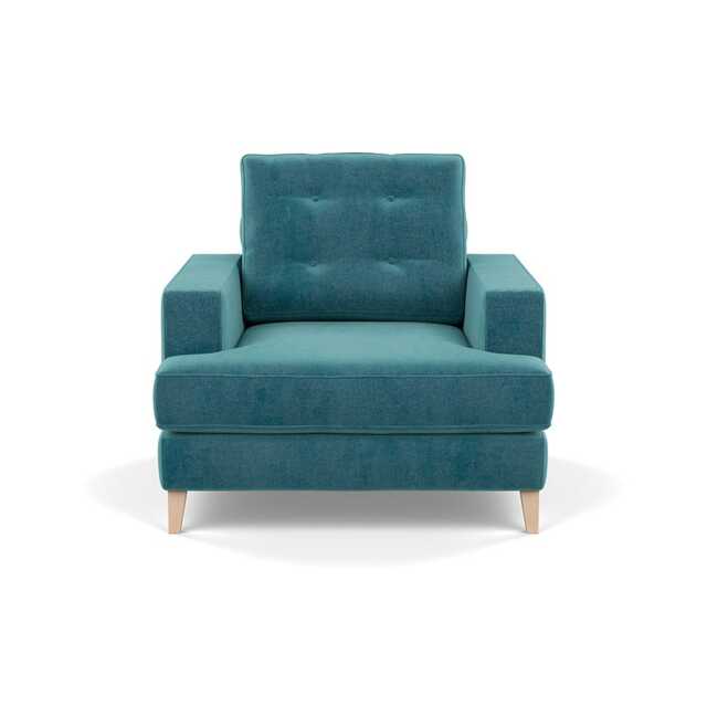 Heal's Mistral Armchair Smart Luxe Velvet Airforce Blue Natural Feet by ...