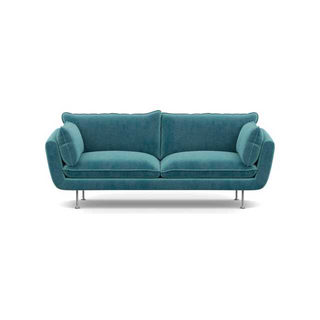 Heal's Allora 3 Seater Sofa Smart Luxe Velvet Airforce Blue Stainless ...