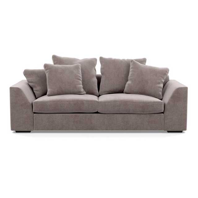 Heal's Cumulus 4 Seater Sofa Smart Luxe Velvet Mushroom Black Feet by Heal's | ufurnish.com