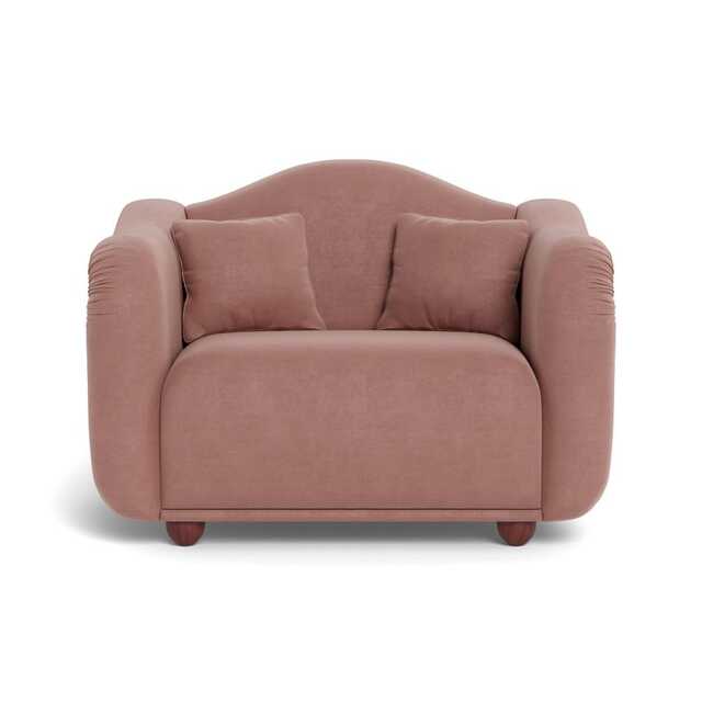 Heal's Tetbury Loveseat Smart Luxe Velvet Dusky Pink Walnut Stained ...