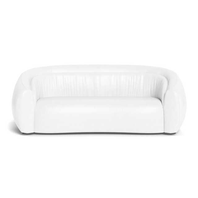 Heal's Flora 3 Seater Sofa Linea Leather White by Heal's | ufurnish.com