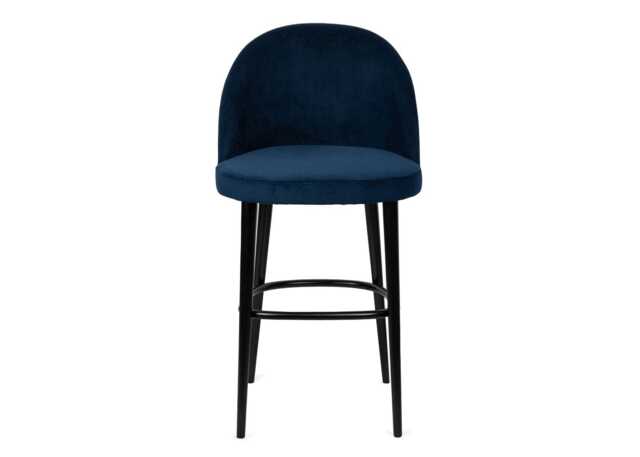 Heal's Austen Bar Stool Plush Velvet Indigo Black Leg by Heal's ...