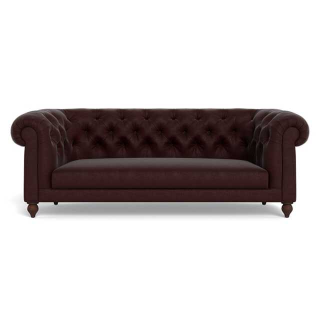 Heal's Fitzrovia 3 Seater Sofa Smart Luxe Velvet Acorn Stained Oak Feet ...