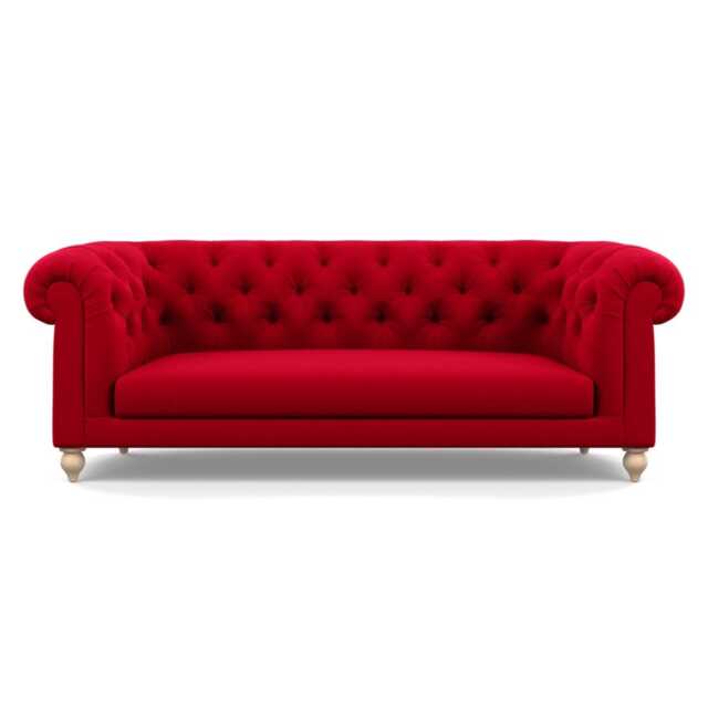 Heal's Fitzrovia 3 Seater Sofa Melton Wool Red Oxide Natural Feet by ...