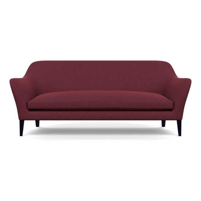 Heal's Wallis 4 Seater Sofa Smart Linen Mix Maroon Black Feet by Heal's ...