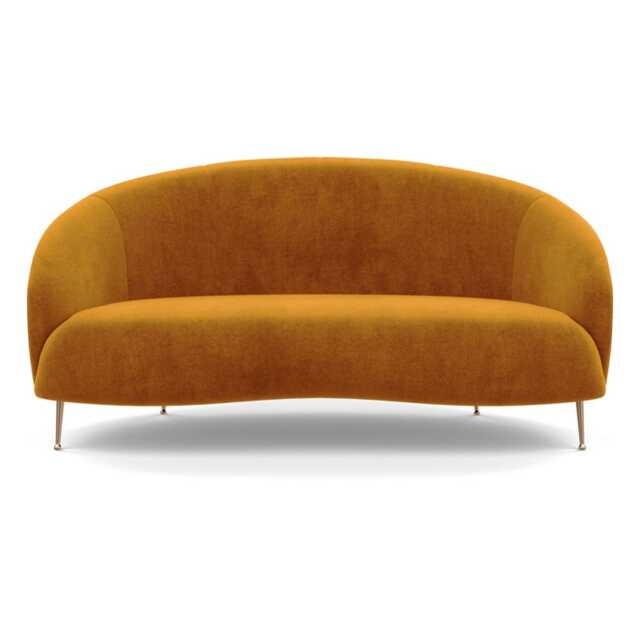 Heal's Bloomsbury 2 Seater Sofa Smart Luxe Velvet Cognac Brass Feet by ...