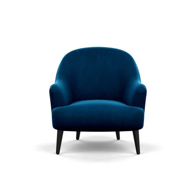 Heal's Elgin Chair Smart Velvet Blue Black Feet by Heal's | ufurnish.com
