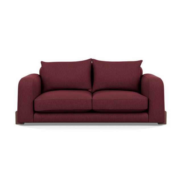 Heal's Nuvola 2 Seater Sofa Smart Linen Maroon Walnut Stained Feet by ...