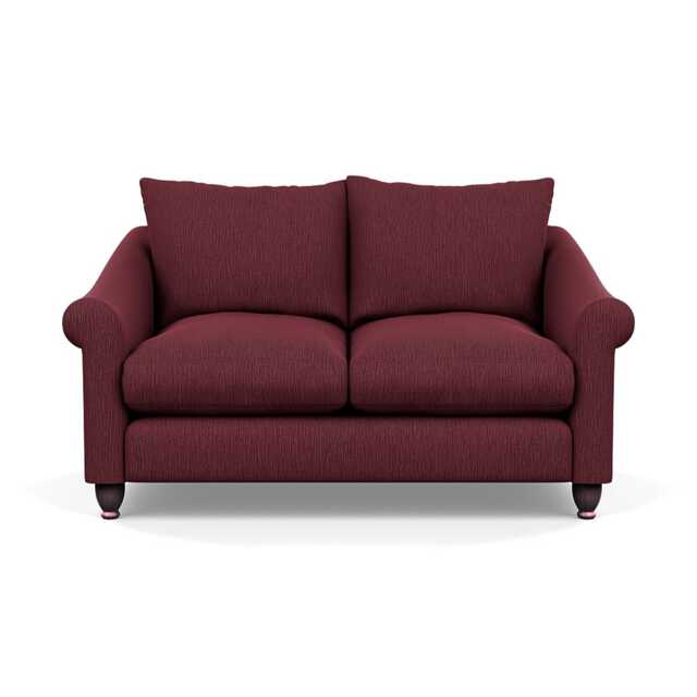 Heal's Devon 2 Seater Sofa Smart Linen Mix Maroon Walnut Stained Feet ...