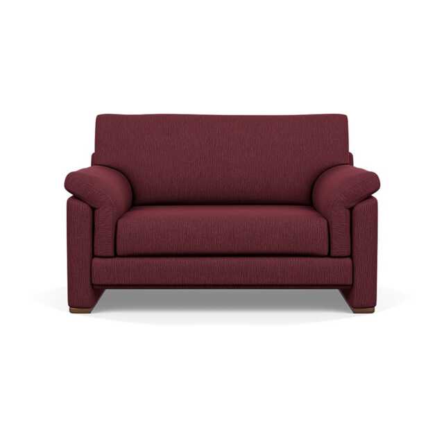 Heal's Paris II Loveseat Smart Linen Maroon Walnut Stained Feet by Heal ...