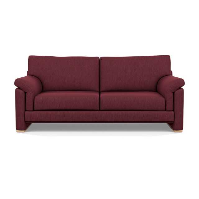 Heal's Paris II 3 Seater Sofa Smart Linen Maroon Natural Feet by Heal's ...