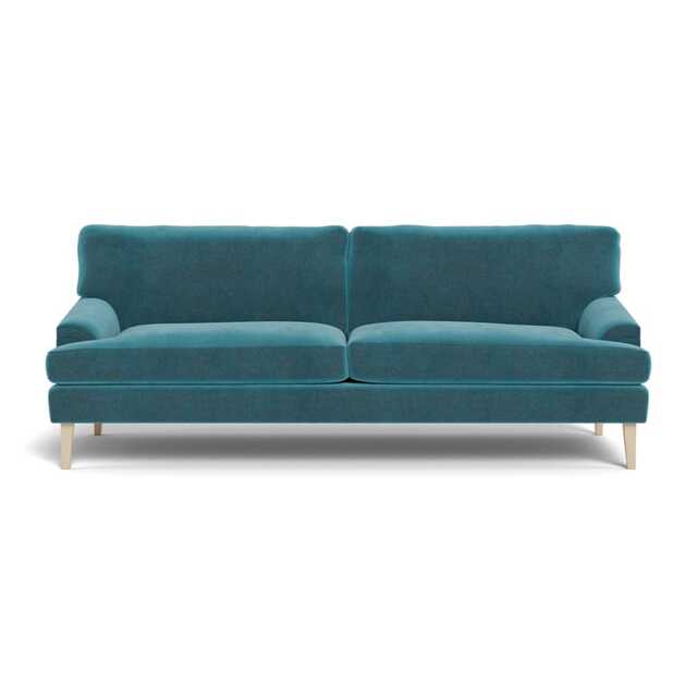 Heal's Stanton 4 Seater Sofa Smart Luxe Velvet Airforce Blue Natural ...