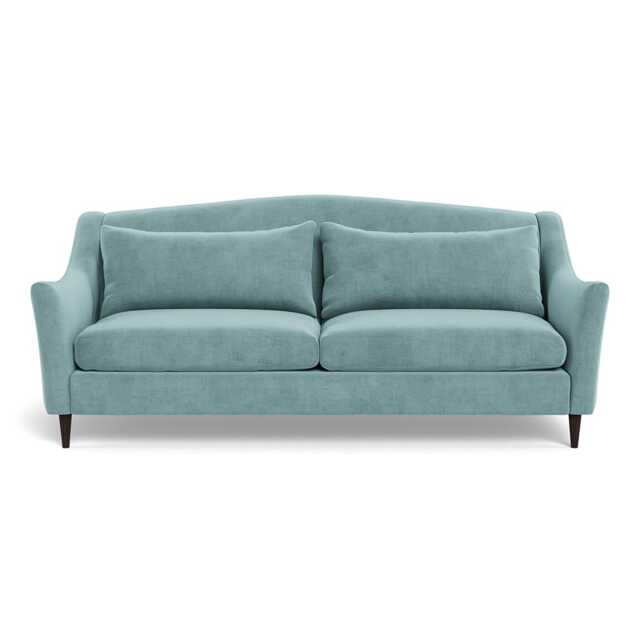 Heal's Somerset 4 Seater Sofa Smart Luxe Mineral Blue Walnut Stained ...