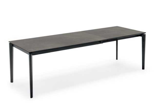 Heal's Rocca Table Lead Grey Black Base 160-260cm by Heal's | ufurnish.com