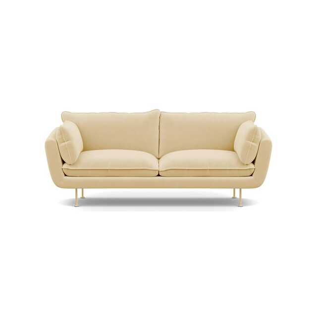 Heal's Allora 3 Seater Sofa Smart Luxe Velvet Biscuit Brass Feet by ...