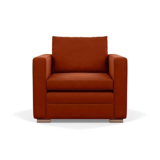 Heal's Palermo Armchair Nobilis Velvet Rust Brass and Walnut Feet by ...