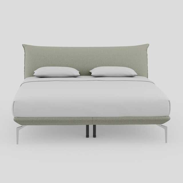Heal's Aria Bed Super King Siena Cotton Pistachio Slats, Chrome Feet by ...