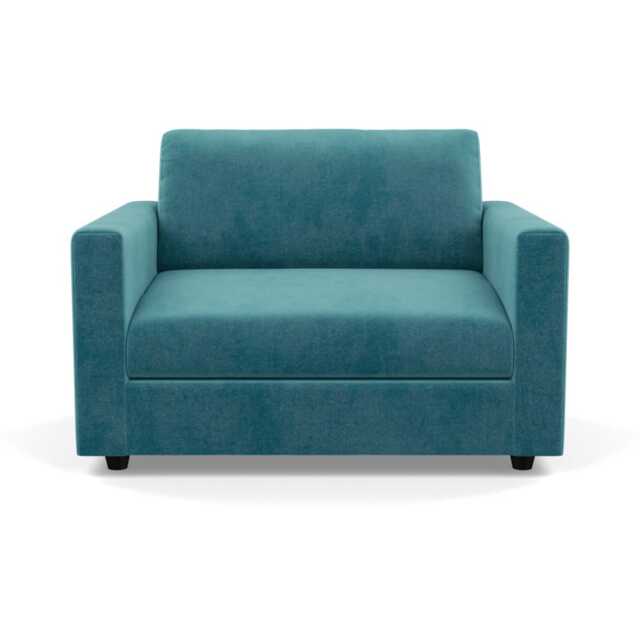 Heal's Nimbus II Loveseat Smart Luxe Velvet Airforce Blue Black Feet by ...