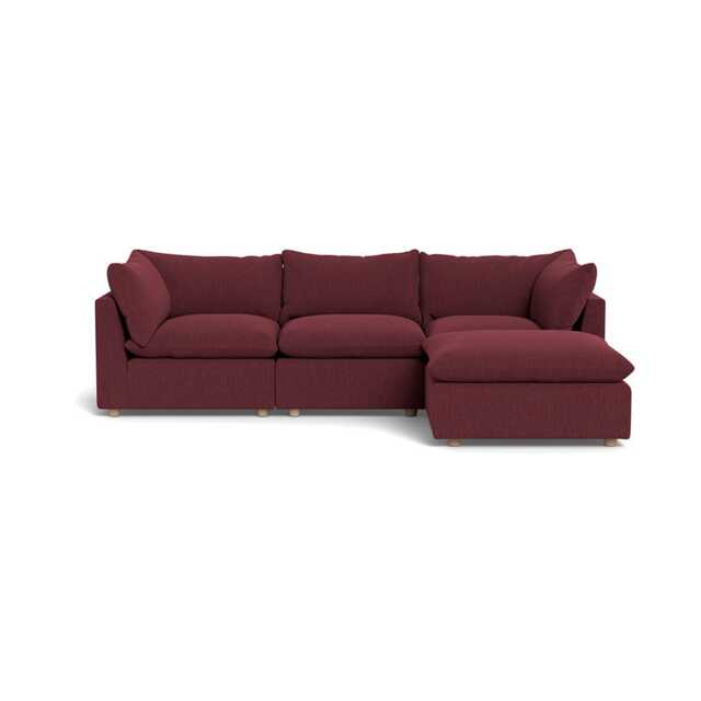 Heal's Astrid Right Hand Facing Corner Sofa Smart Linen Mix Maroon ...