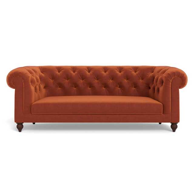 Heal's Fitzrovia 3 Seater Sofa Velvet Russet Walnut Stained Feet by ...