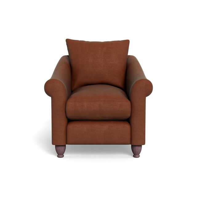 Heal's Devon Armchair Smart Luxe Velvet Tawny Walnut Stained Feet by ...