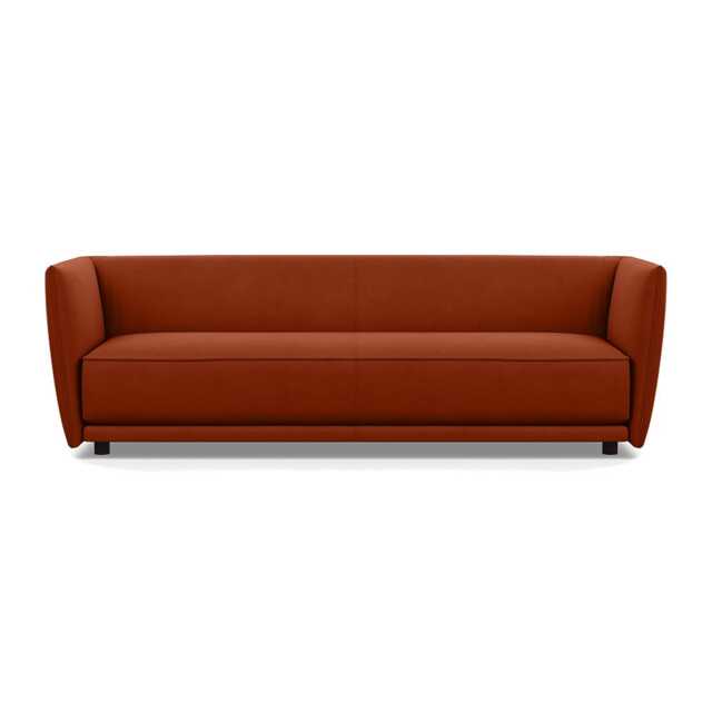 Heal's Valley 4 Seater Sofa Nobilis Velvet Rust Walnut Stain Feet by ...