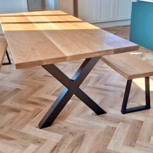 Bespoke Collection - Solid Oak Dining Table - Chunky X Frame - Hemming ...