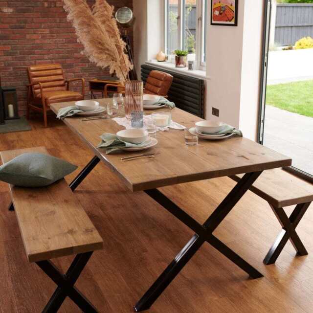 Bespoke Collection - Extending Reclaimed Dining Table - X Frame ...