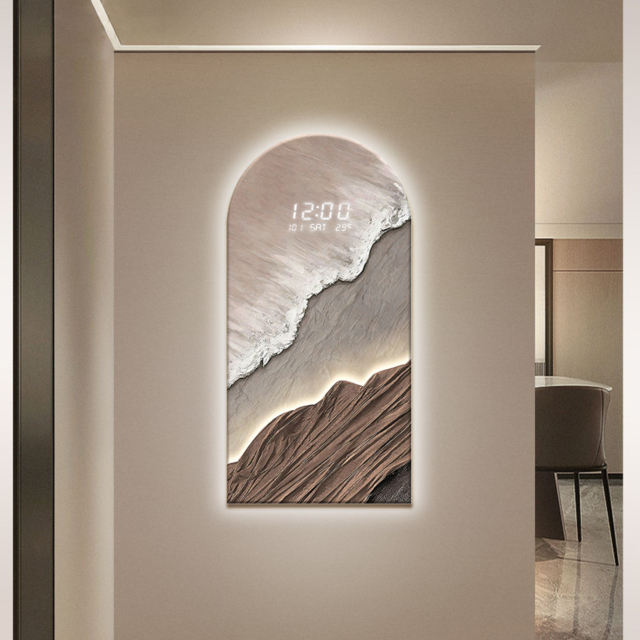 Modern LED Wall Clock with Textured Art – A Contemporary Blend of ...