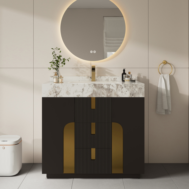 92 cm Artis Freestanding Bathroom Vanity Single Sink Vanity Cabinet ...