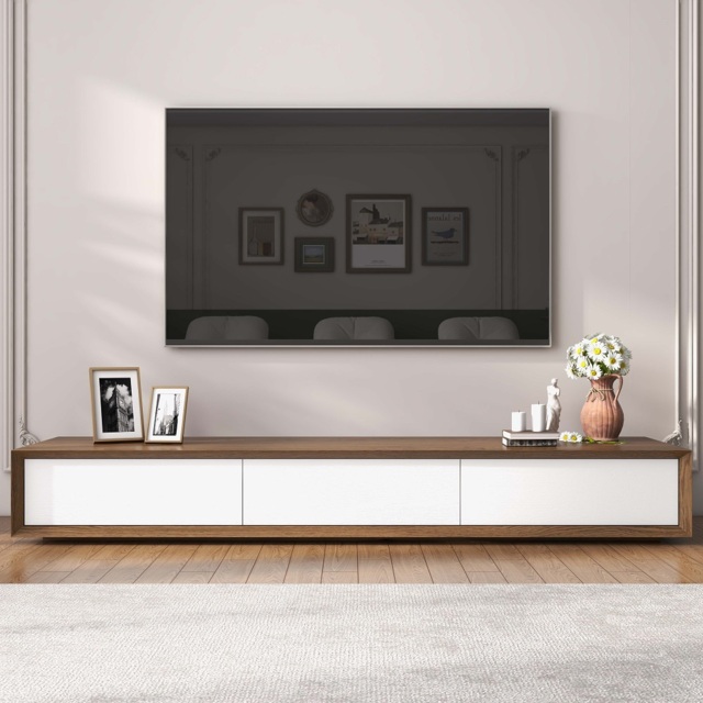 Morami Modern 1800mm White TV Stand Rectangle Media Stand TV Console ...