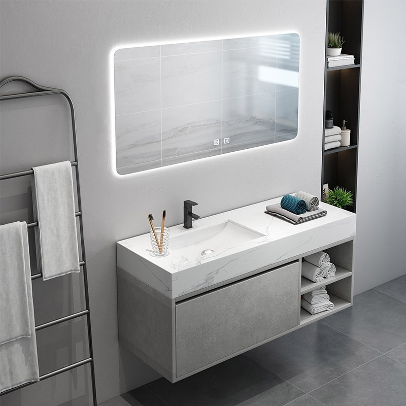 900mm Floating Bathroom Vanity with Single Sink Wall Mounted Cabinet by ...