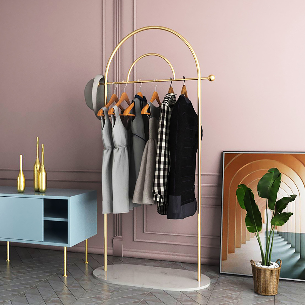 1700mm Modern Freestanding Rail Cloth Rack with Marble Base by Homary ...