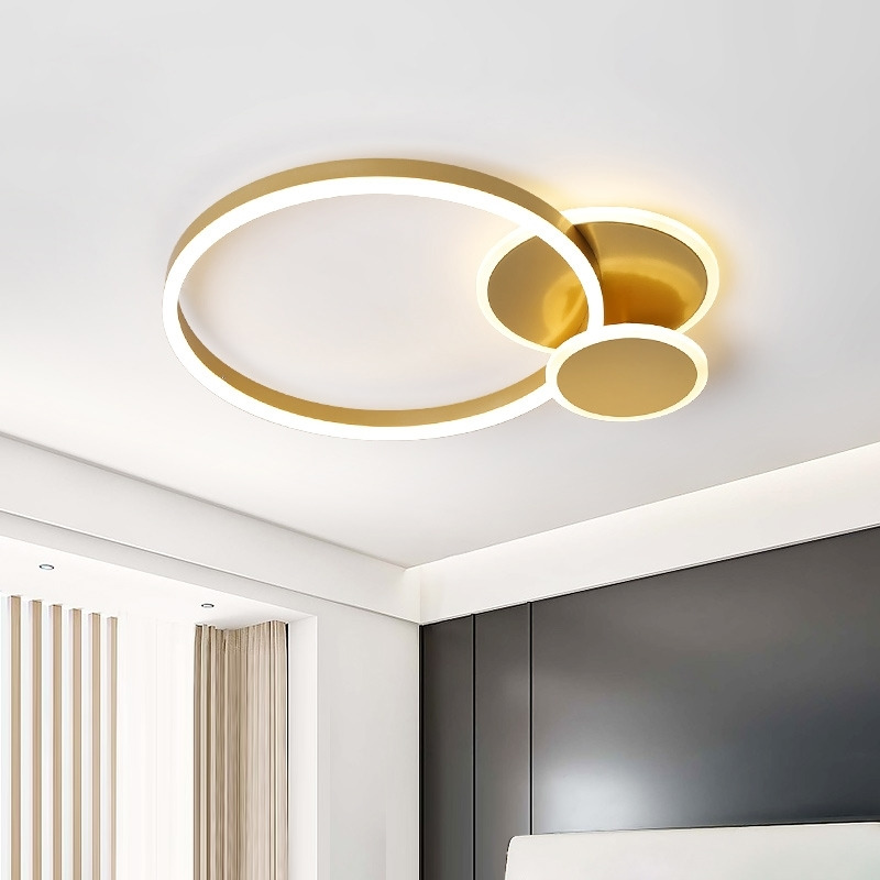 Modern Gold Ring Ceiling Light Round LED Flush Mount Lighting by Homary ...