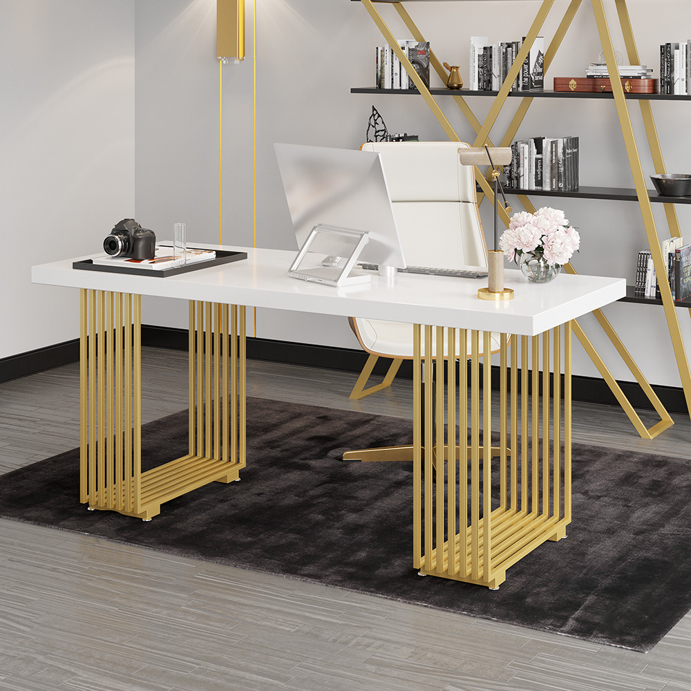 1800mm Rectangular Modern Home Office Desk with Solid Wood Table Top ...