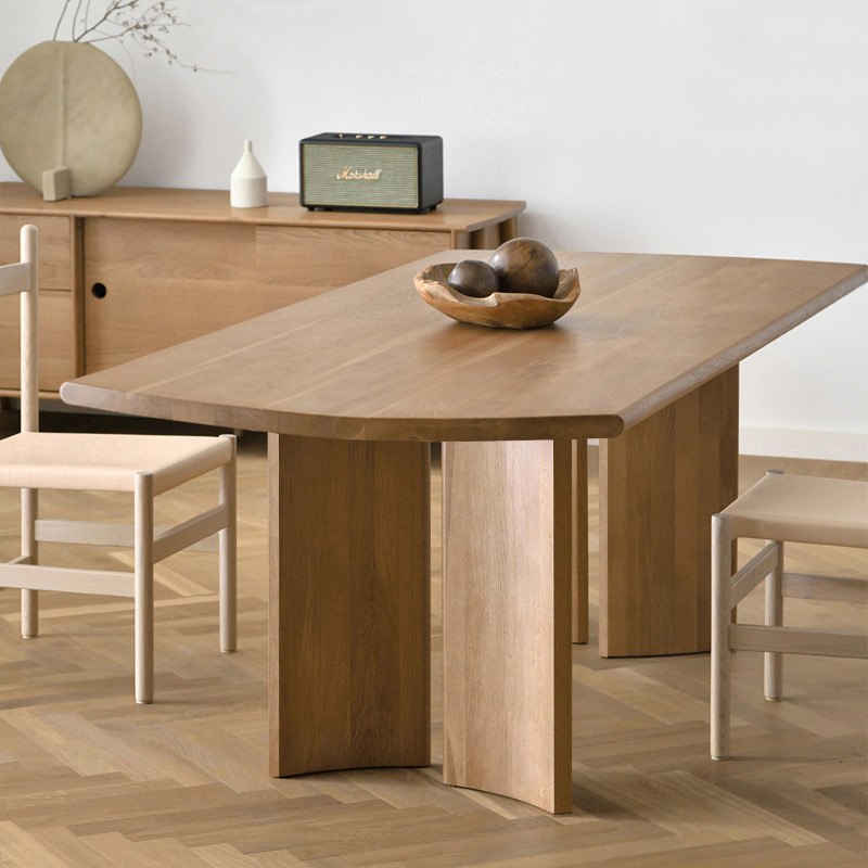 Japandi 1600mm Solid Wood Dining Table Walnut Wooden Tabletop for 6 ...