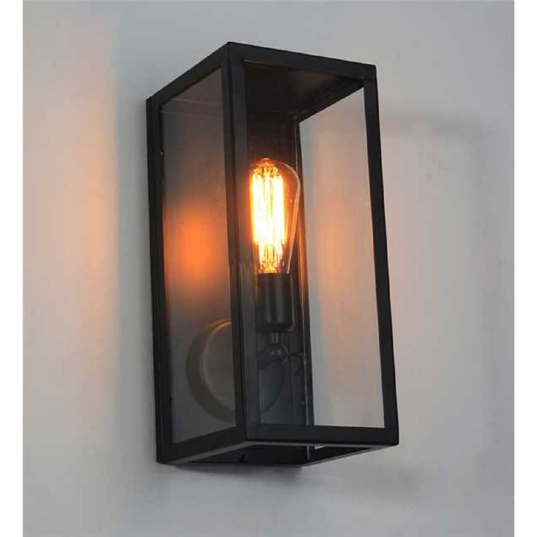 Modern Black Metal 1-Light Rectangular Wall Lamp Indoor Wall Sconce ...