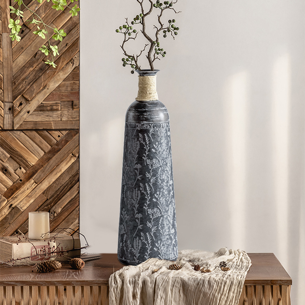720mm Large French Country Metal Floor Vase Tall Home Decor Art Living ...
