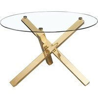 Capri Glass Top Dining Table with Gold Legs - Elegant and Glamorous by ...