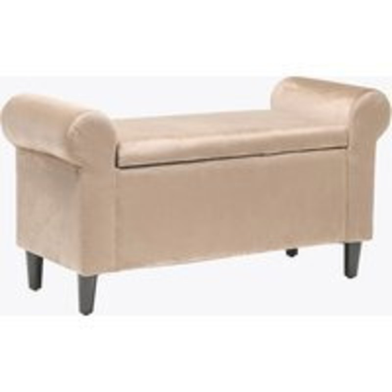 Highgrove Beige Velvet Ottoman with Storage | Buy Online by Home Detail ...