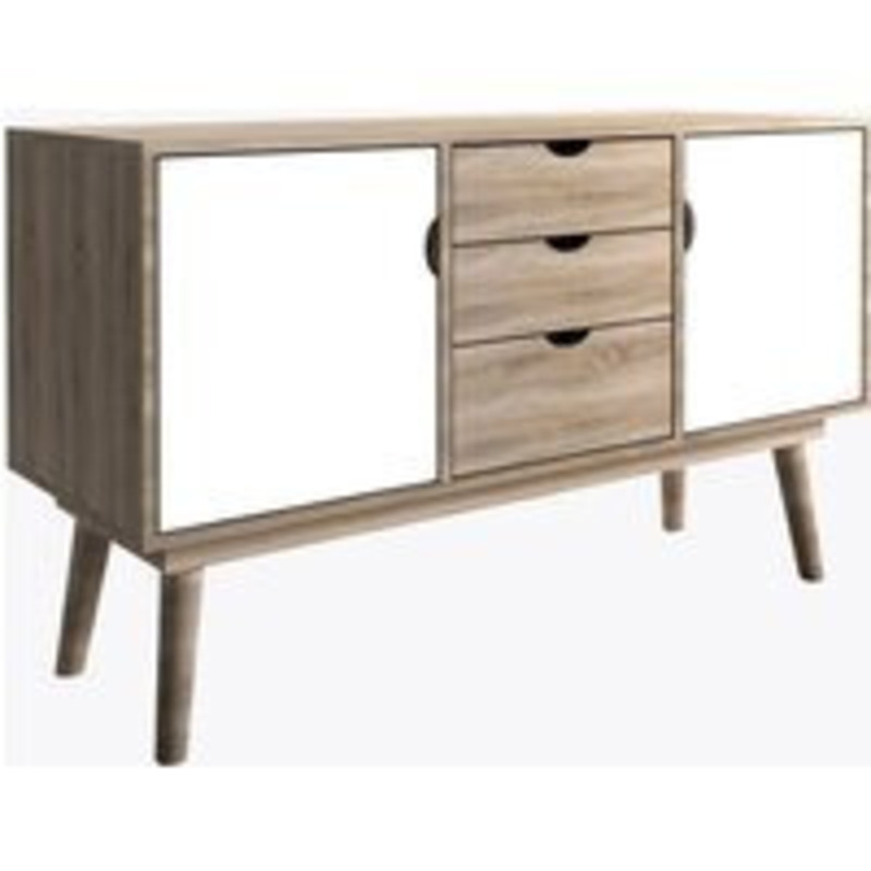 Scandi Oak Sideboard with White Cupboard Doors by Home Detail ...