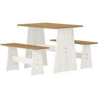 Logan Dining Table With 2 Bench Set Kitchen Diner Bench Set Solid Pine ...