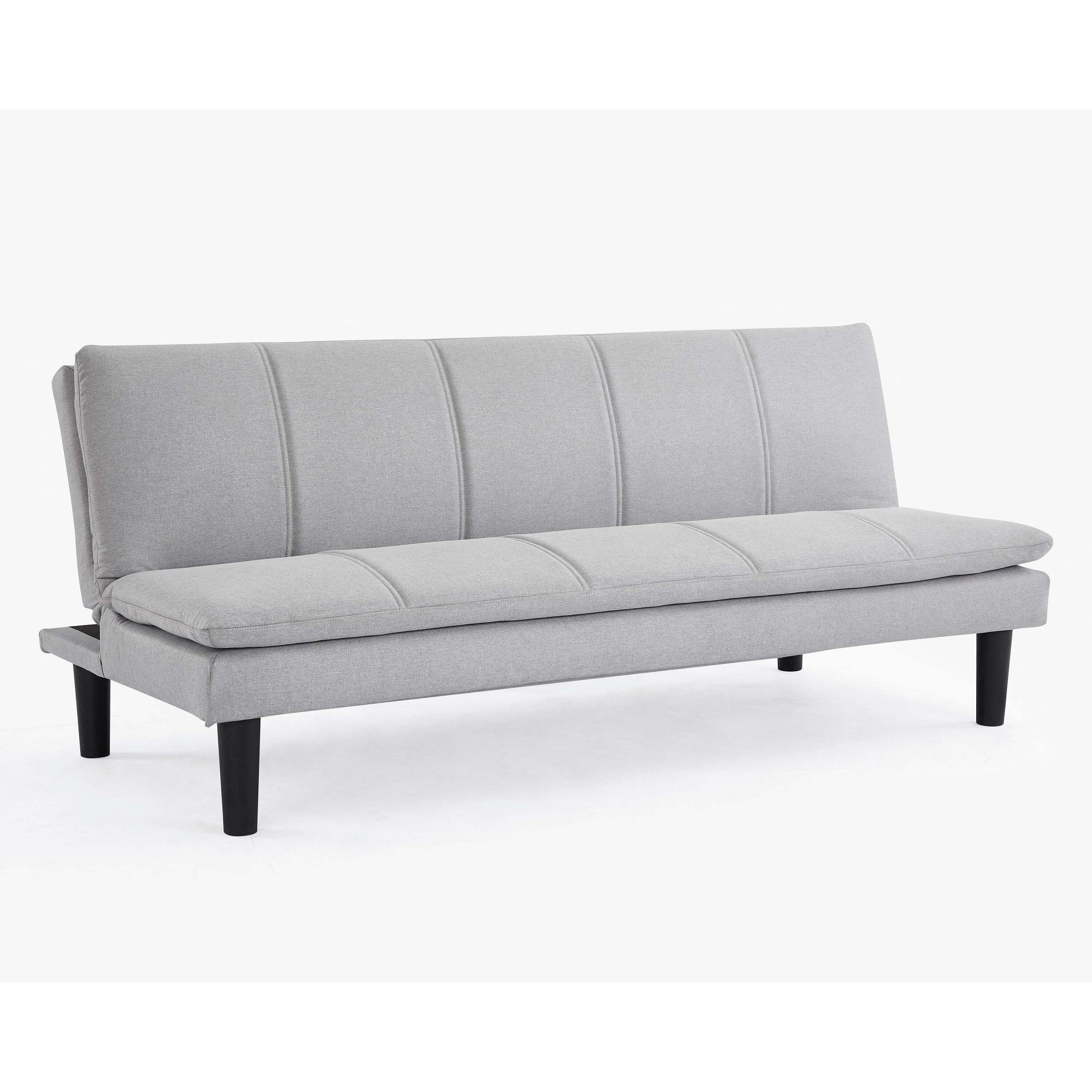 Pearse 3 Seater Light Grey Woven Fabric Double Stitch Sofa Bed by Home ...