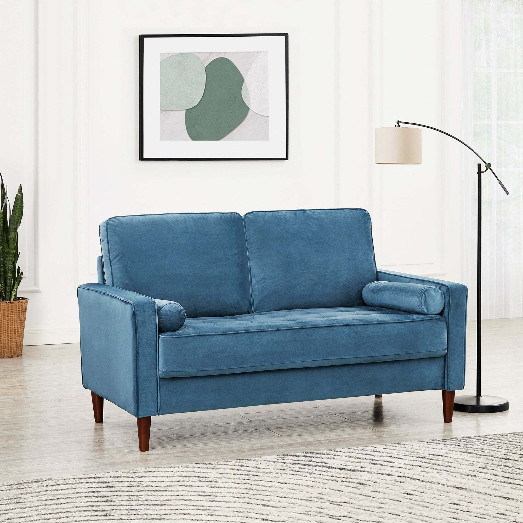 Edward Velvet Sofa 2 Seater Luxury Velvet Sofa Couch Settee Bolster ...