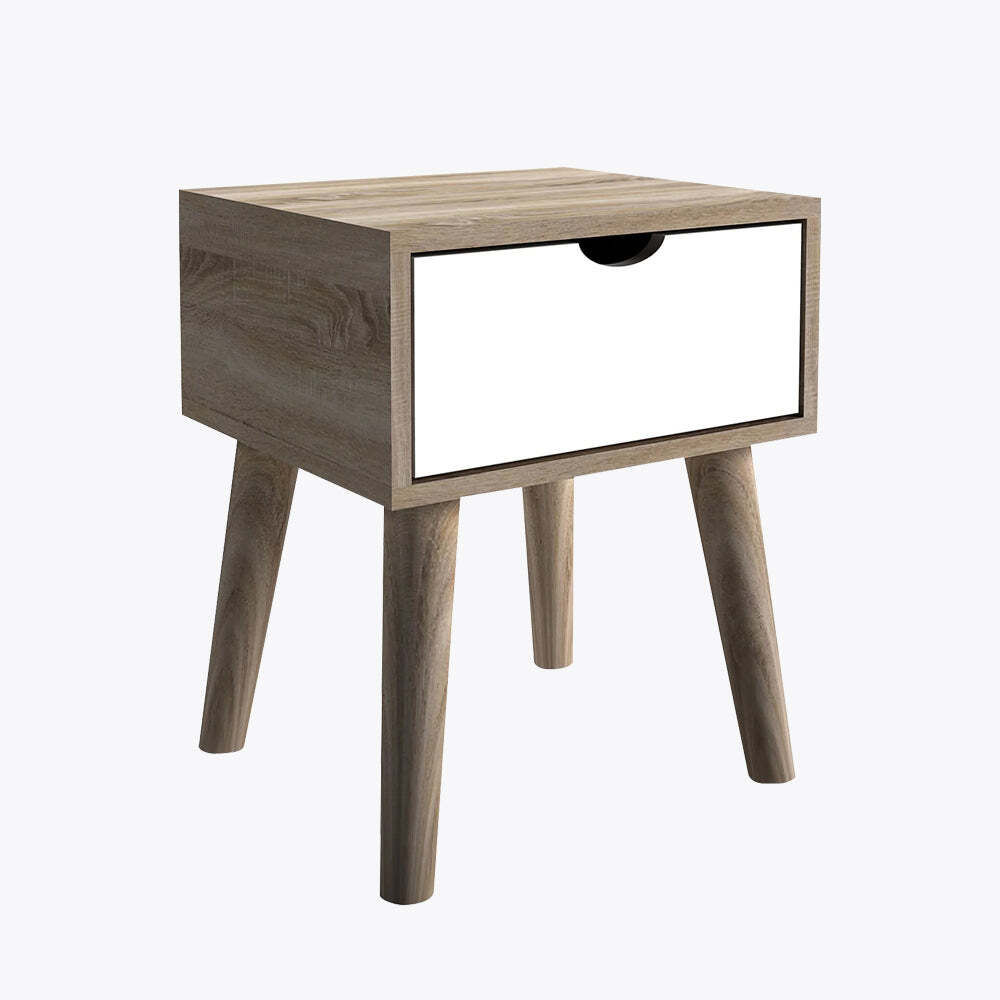 Scandi Oak Lamp Table White by Home Detail | ufurnish.com
