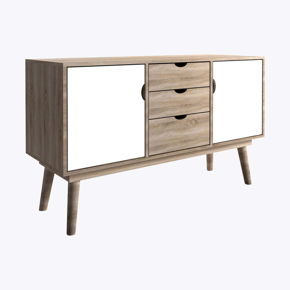 Scandi Oak 2 Door Sideboard White by Home Detail | ufurnish.com